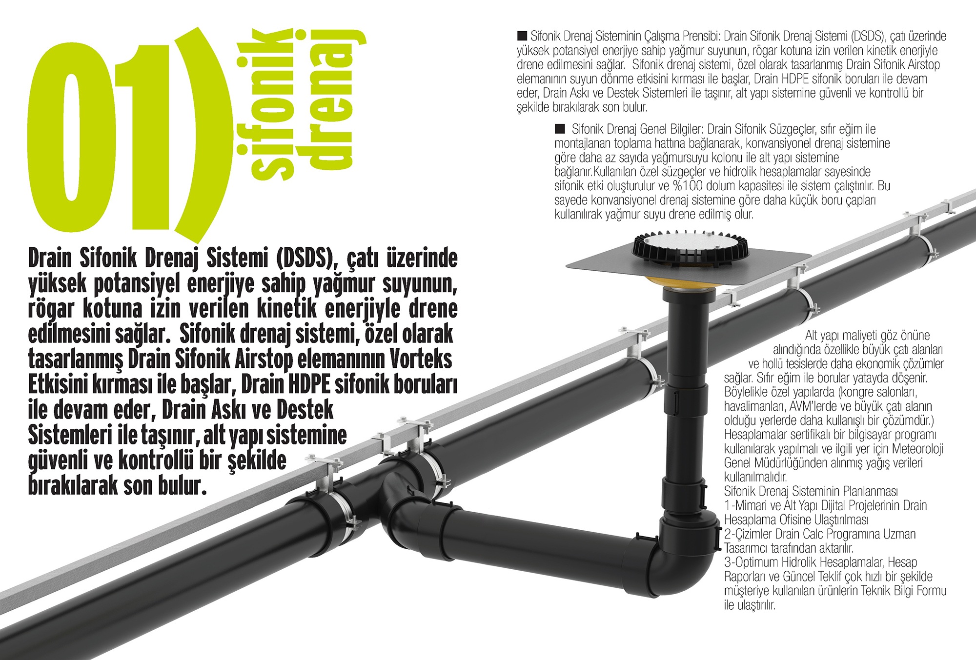 Drain Sifonik ve Konvansiyonel Çatı Drenaj Ürünleri : ZET YAPI